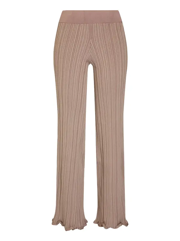 Acne Studios Ribbed Knit Straight-leg Pants - Taupe