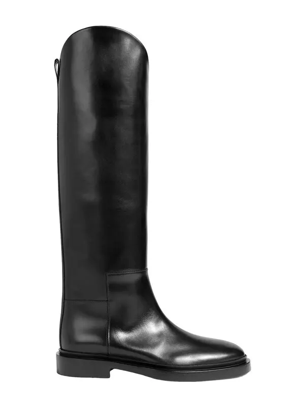 JIL SANDER Leather Knee High Boots - Black