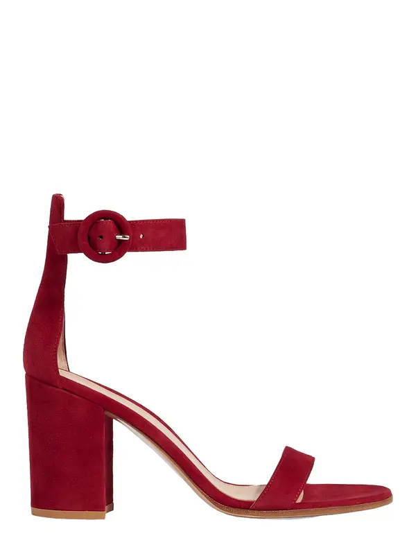 GIANVITO ROSSI Versilia 85 Suede Sandals - Crimson