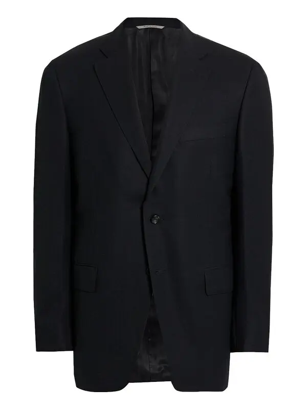 Canali Woolpiqué Suit Jacket - Black