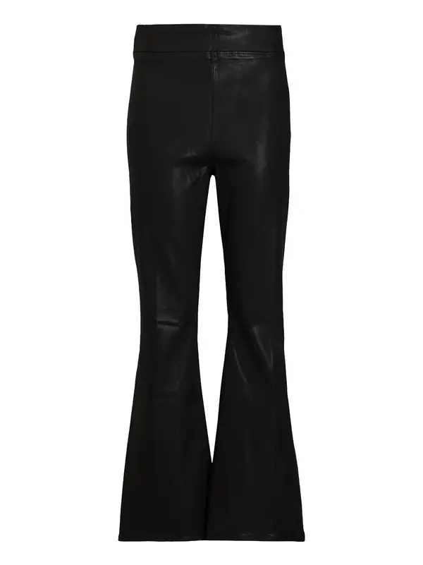 FRAME Coated Denim Flared Pants - Black