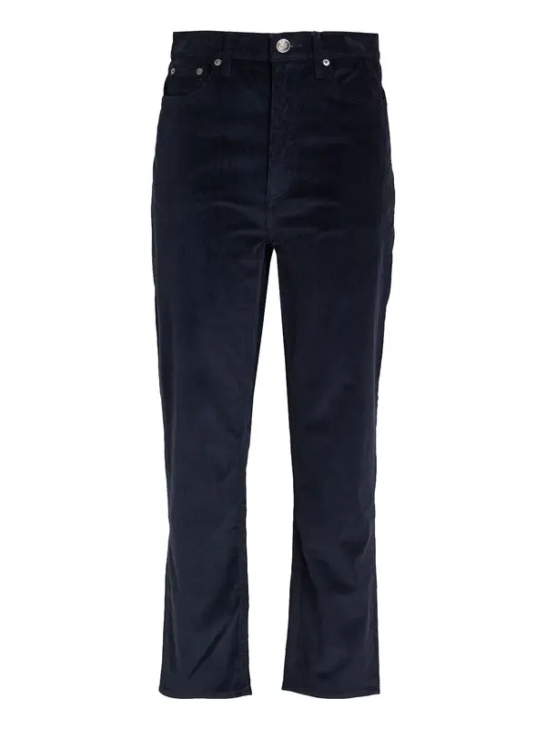 Rag & Bone Wren Cropped Corduroy Pants - Midnight Blue