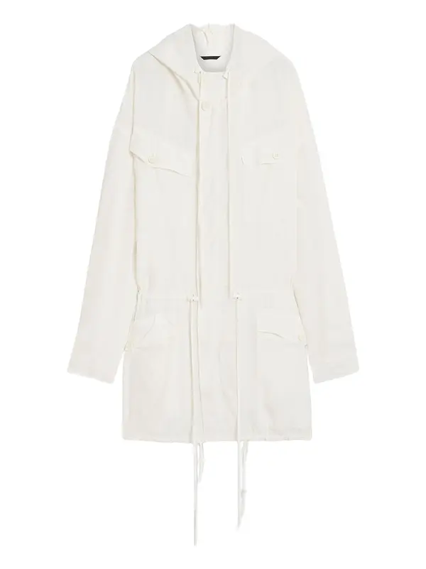 MAISON MARGIELA Cupro-blend Hooded Parka - Ivory