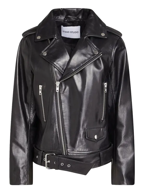 STAND STUDIO Leather Biker Jacket - Black