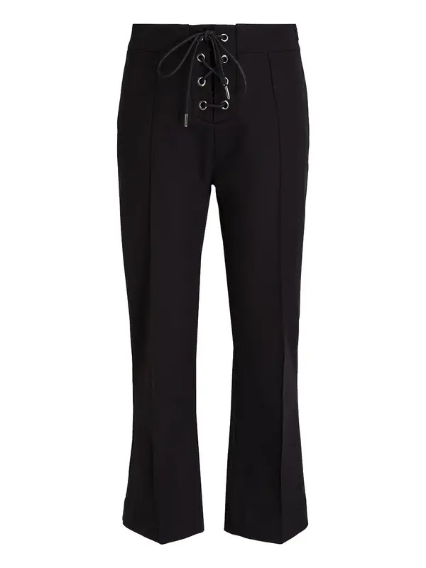 FRAME Lace-up Kick-flare Crepe Trousers - Black