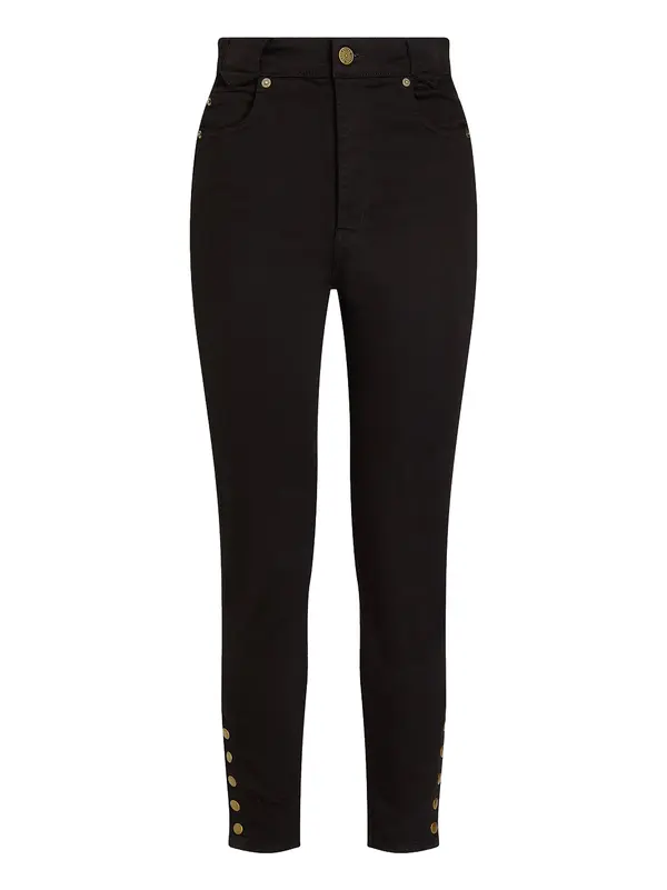 FRAME The Snapped High-rise Skinny Jeans - Black