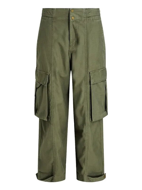 FRAME Cotton Cargo Pants - Army Green