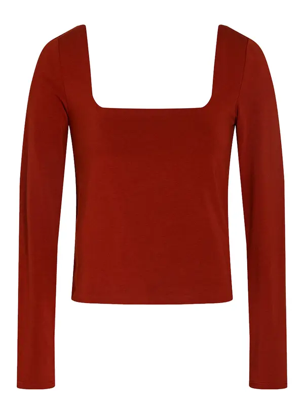 Vince Stretch Pima Cotton-jersey Top - Brick