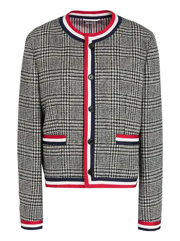 Thom Browne Prince Of Wales Checked Wool-tweed Jacket - Black