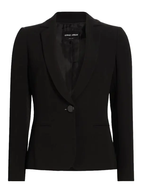 Giorgio Armani Silk One-button Blazer - Black