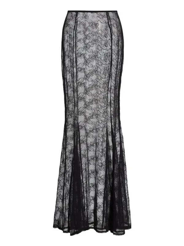 Kiki De Montparnasse La Rose Lace Maxi Skirt - Black