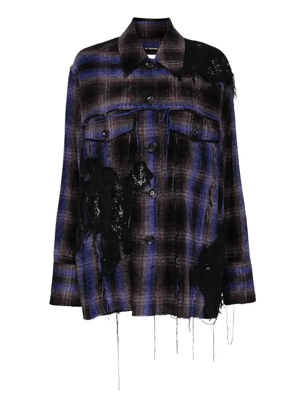 SONG FOR THE MUTE Check Pattern Jacket - Purple
