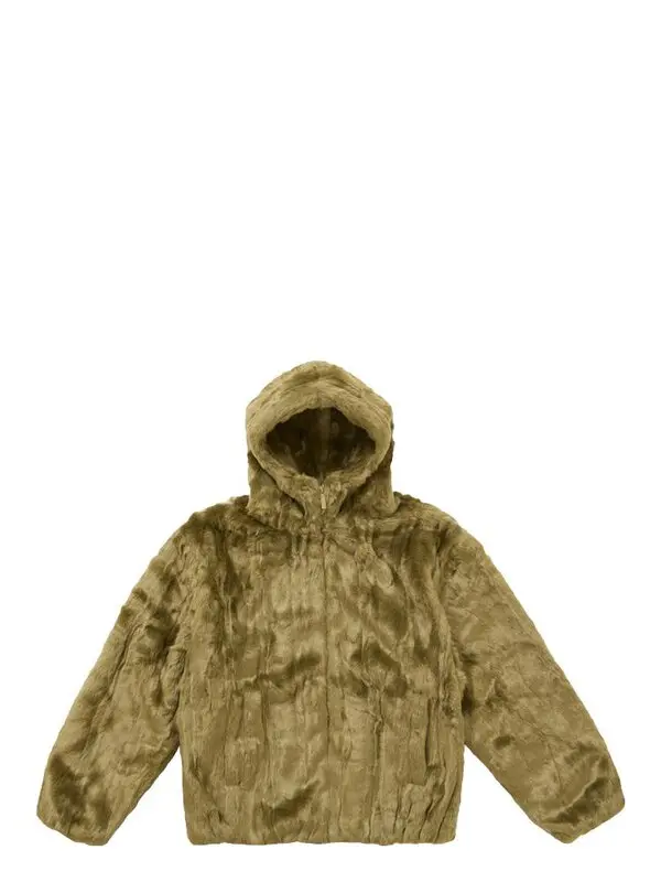 Supreme Faux Fur Hooded Jacket - Olive