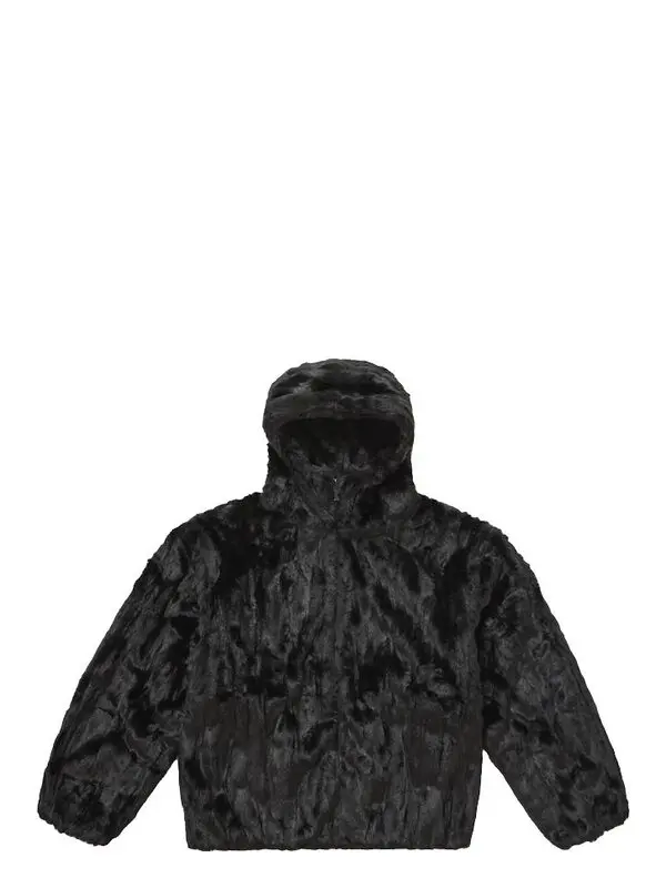 Supreme Faux Fur Hooded Jacket - Black