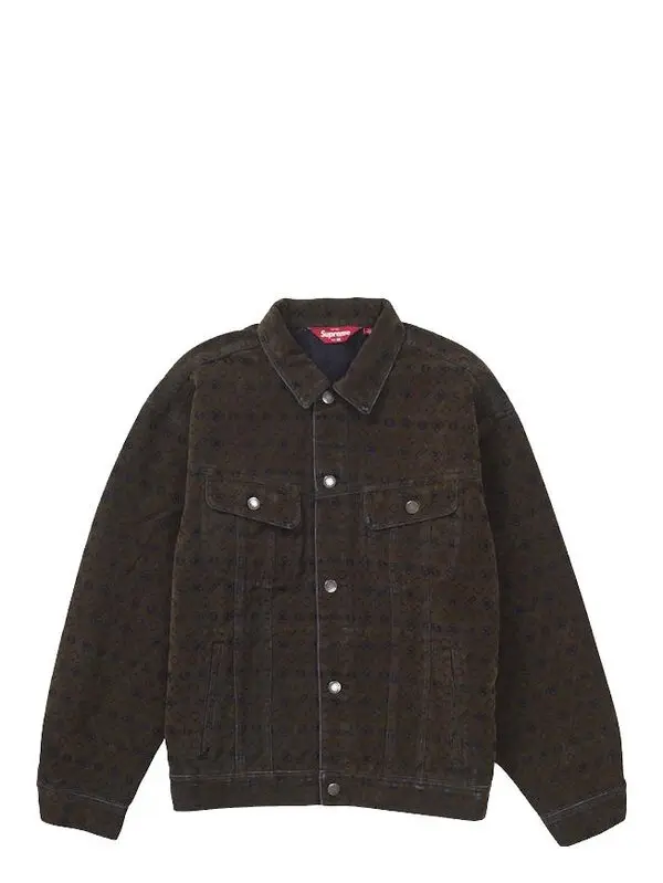 Supreme Flocked Denim Trucker Jacket - Black
