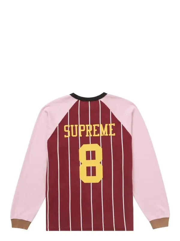 Supreme Stripe Raglan Long Sleeve Top - Maroon