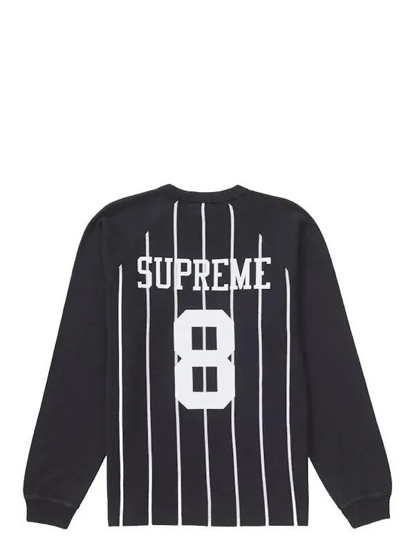 Supreme Stripe Raglan Long Sleeve Top - Black
