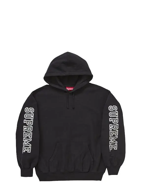 Supreme Collegiate Sleeve Hooded Sweatshirt - Black