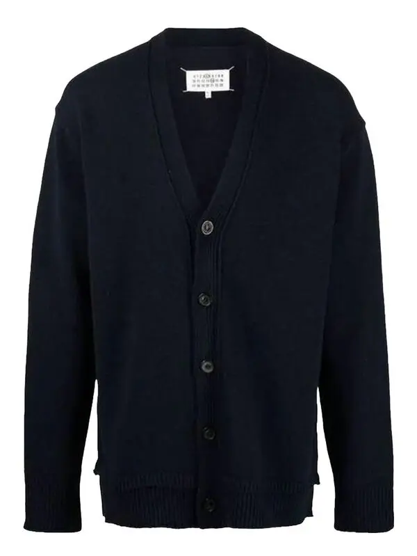 MAISON MARGIELA Wool Blend Cardigan - Navy