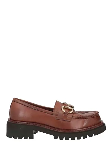CALPIERRE Embellished Leather Loafers - Brown
