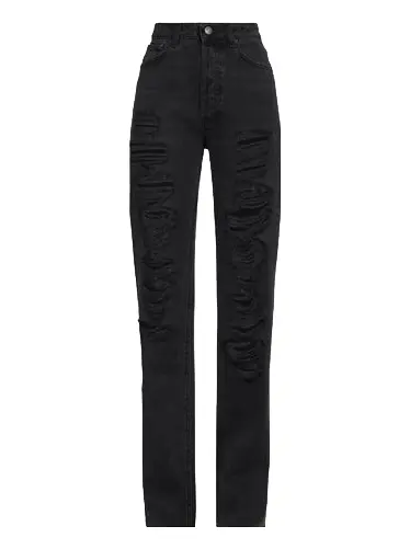 VICOLO Flared Jeans With Distressed Detail - Black