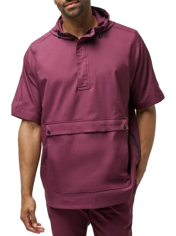 Travis Mathew Sport Mode Short Sleeve Hoodie - Mauve Wine
