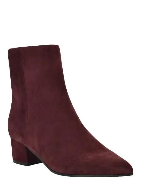 Nine West Maribu Pointed Toe Bootie - Dark Red Suede