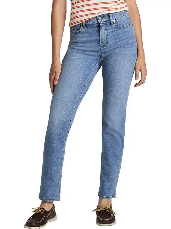 LANDS' END Recover High Rise Straight Leg Jeans - Beau Blue