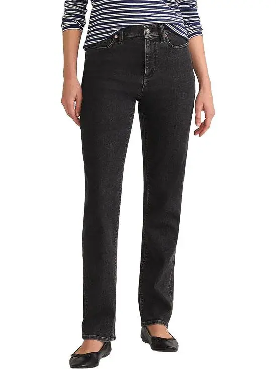 LANDS' END Recover High-rise Straight Leg Jeans - Black Stone Wash