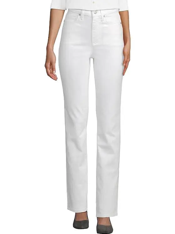 LANDS' END Recover High Rise Straight Leg Jeans - White