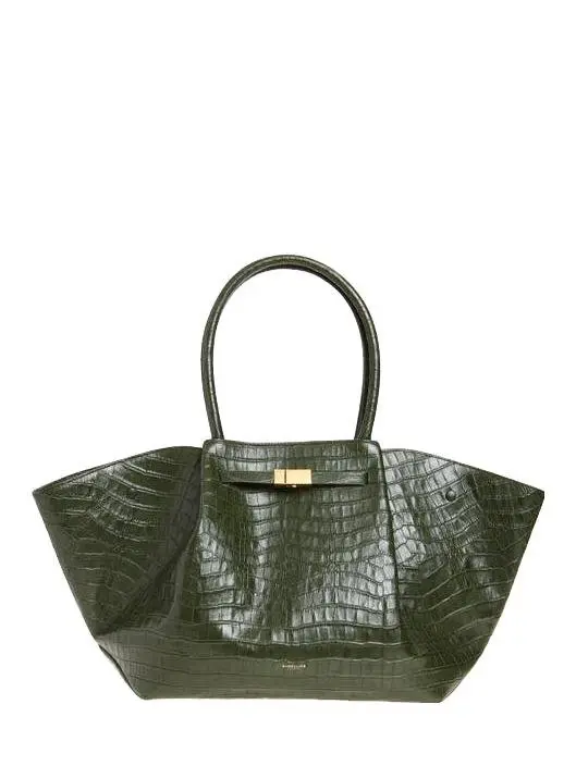 DEMELLIER New York East/west Leather Tote - Moss Green