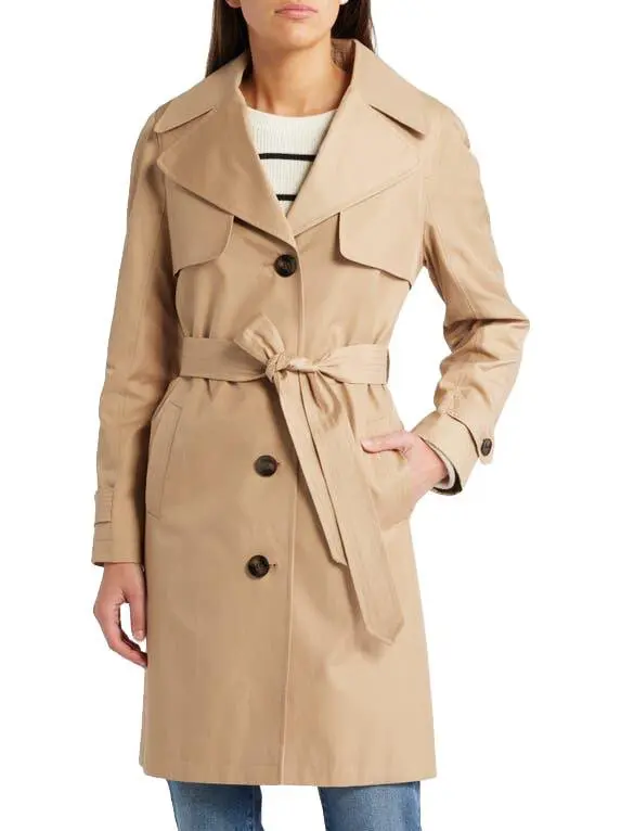 Via Spiga Water Resistant Cotton-blend Trench Coat - Camel