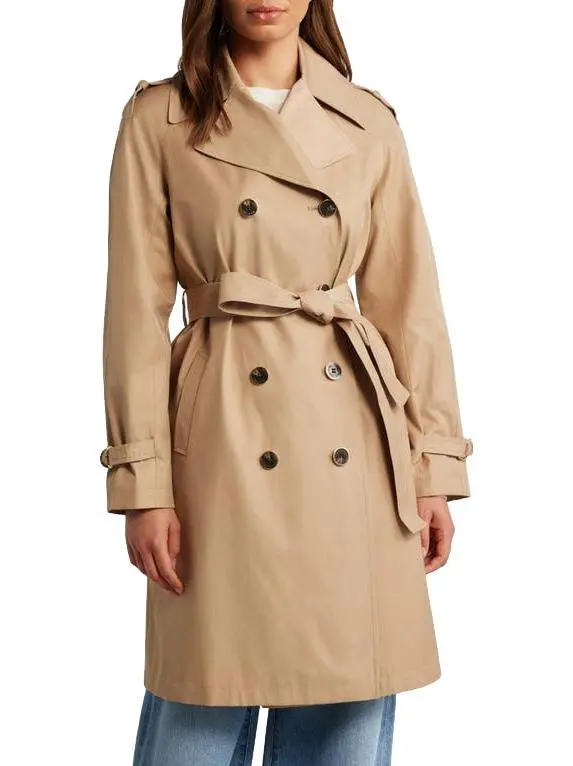 Via Spiga Water Resistant Cotton-blend Trench Coat - Camel