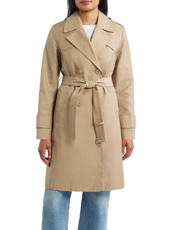 Via Spiga Water Resistant Cotton-blend Trench Coat - Sand