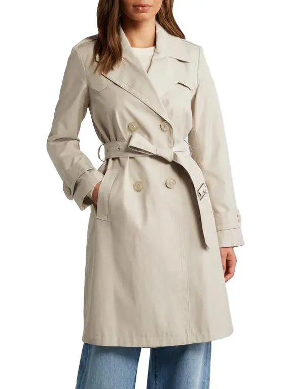 Via Spiga Water Resistant Cotton-blend Trench Coat - Tone Cream
