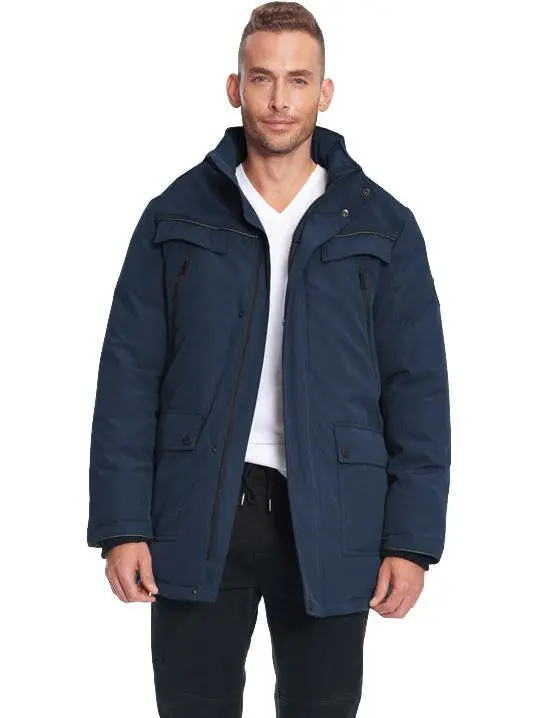 ALPINE NORTH Vegan Down Winter Parka With Removable Hood - Navy