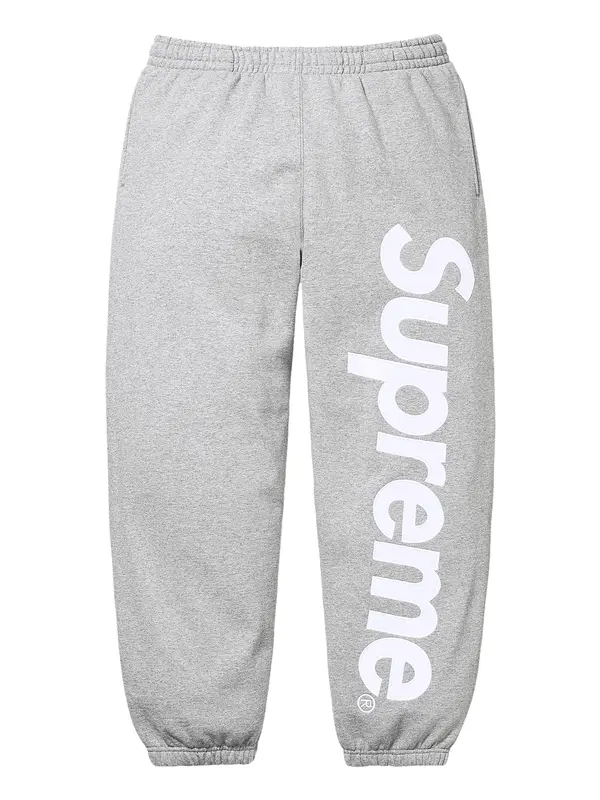Supreme Satin Appliqué Sweatpant 'heather - Grey