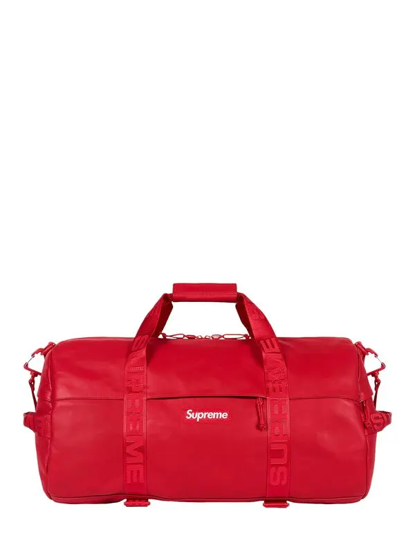 Supreme Leather Duffle Bag - Red