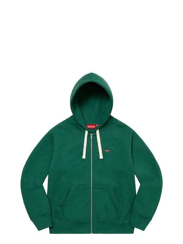 Supreme Small Box Drawcord Zip Up Hooded Sweatshirt - Green