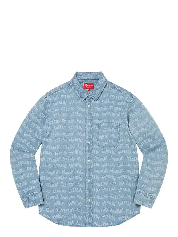Supreme Arc Jacquard Denim Shirt - Blue