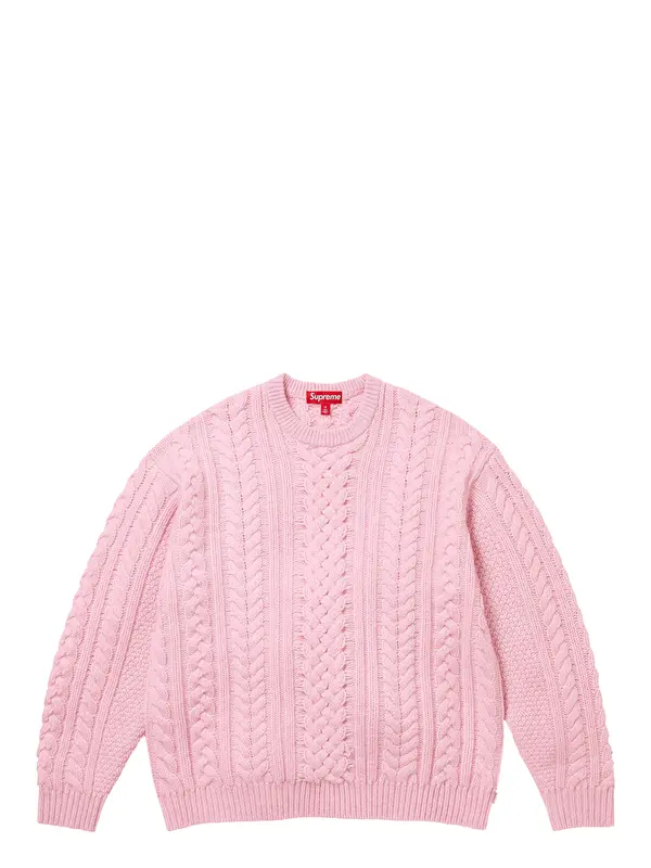Supreme Appliqué Cable Knit Sweater - Pink