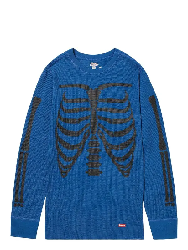 Supreme X Hanes Bones Thermal Crew - Blue