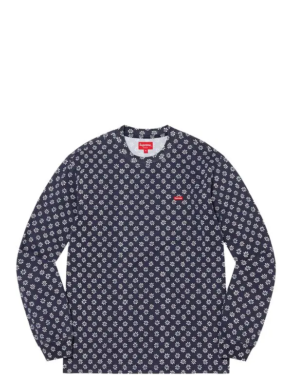 Supreme Small Box Long-sleeve Tee 'flowers - Blue