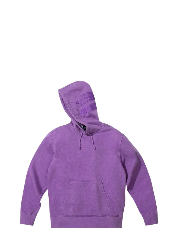Supreme X The North Face Pigment Printed Hooded Sweatshirt - Purple