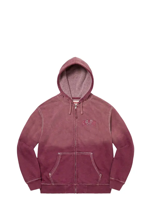 Supreme X True Religion Zip Up Hooded Sweatshirt - Red