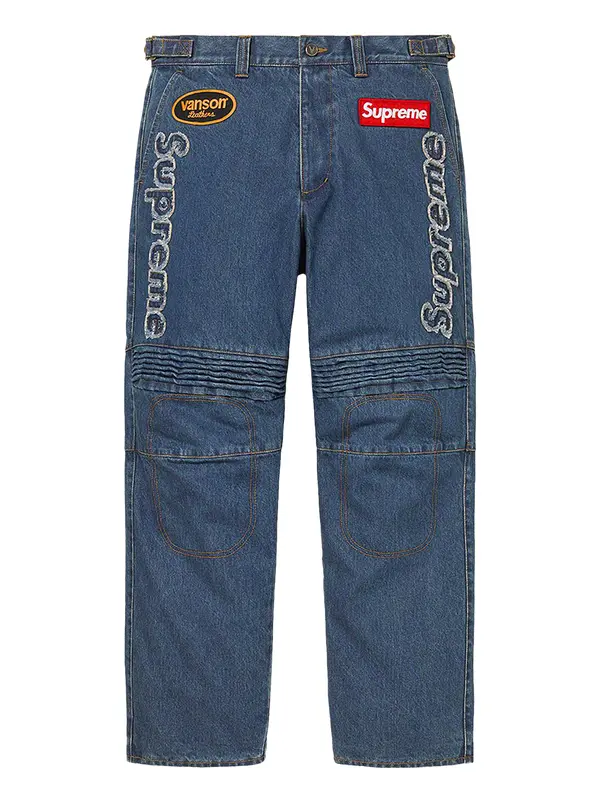 Supreme X Vanson Leathers X Cordura Denim Racing Pant - Blue