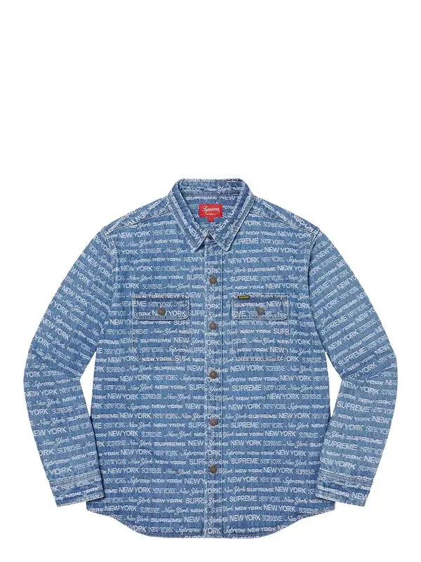 Supreme Multi Type Jacquard Denim Shirt - Blue