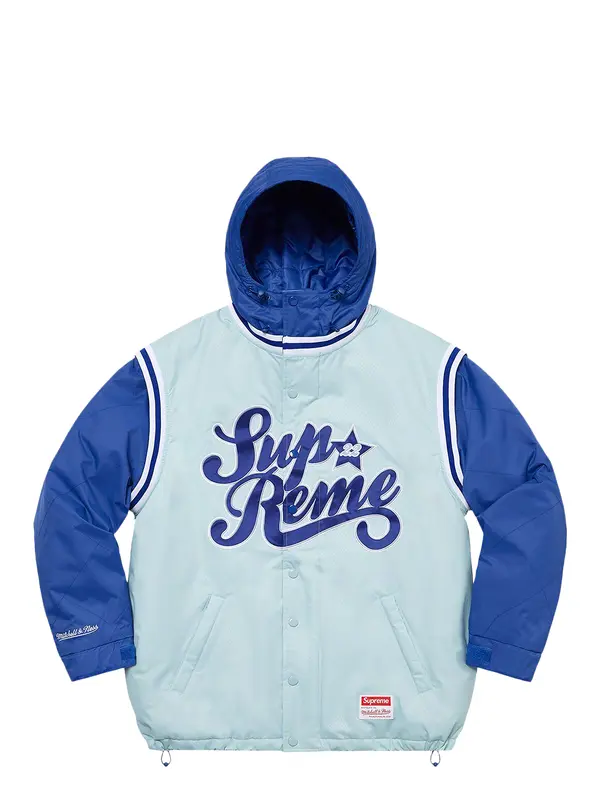Supreme X Mitchell & Ness Quilted Sports Jacket - Blue