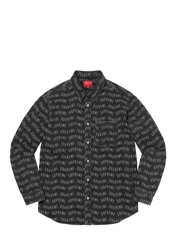 Supreme Arc Jacquard Denim Shirt - Black