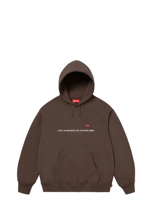 Supreme Shop Small Box Logo Chicago Hooded Sweatshirt - Brown
